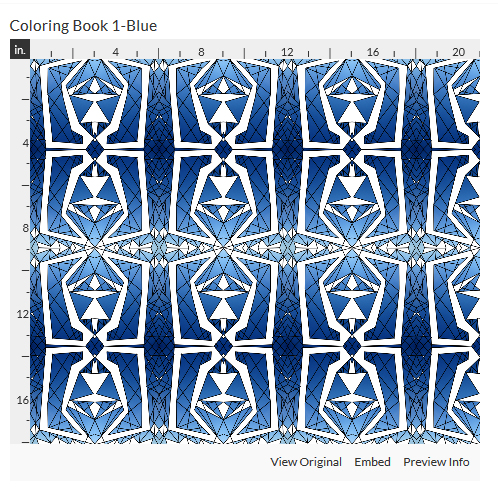 coloring book 1 blue fabric design – Essie of Who