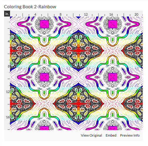 coloring book 2 rainbow fabric design – Essie of Who